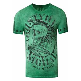 Rusty Neal T-Shirt Verwaschen mit Skull-Print