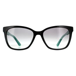 Calvin Klein Rectangle Womens Black Teal Grey Gradient Sonnenbrille