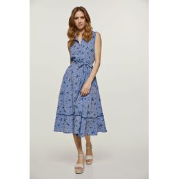 Indigoblaues Kleid mit Knopfleiste