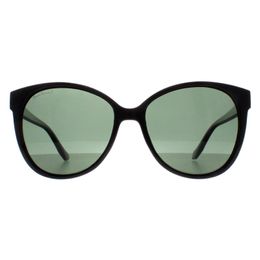 Montana Cat Eye Damen Gl&auml;nzend Schwarz G15 Gr&uuml;n Polarisiert MP74