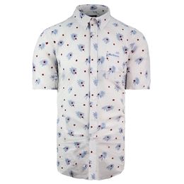 Ben Sherman bedruckte Herren wei&szlig;e Oxford -Hemd gedruckt