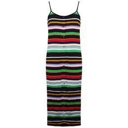 Vans aus der Wand &Auml;rmel und gestreiftes mehrfarbiger Frauen Midi Kleid VN0005HW448