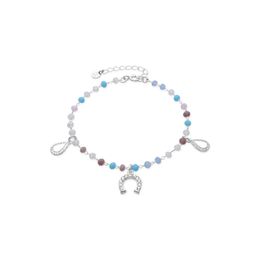 Luxenter Armband aus 925er Sterlingsilber und Zirkonia in Aquamarin, rhodiniert &ndash; Neusne