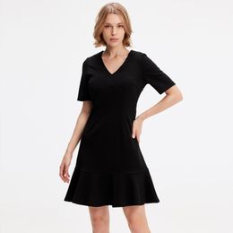 Minimalistisches Kleid aus Trapez-Jersey
