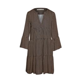Print Kleid mit gerafften N&auml;hten und Glocken&auml;rmeln