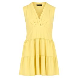 &Auml;rmelloses Kleid aus gelbem Baumwolljersey