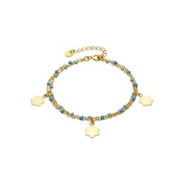 Luxenter Armband aus 925er Sterlingsilber und blau lackiertem Holz mit 18 Karat Gelbgold-Finish &ndash; Lilith