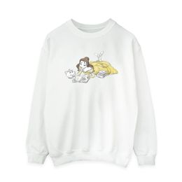Disney - "Beauty And The Beast Belle Reading" Sweatshirt f&uuml;r Damen (Wei&szlig;)