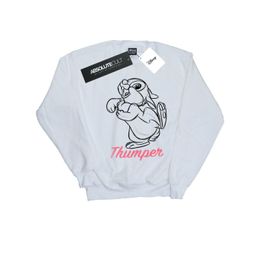 Disney - "Bambi Thumper Line Drawing" Sweatshirt f&uuml;r Damen (Wei&szlig;)
