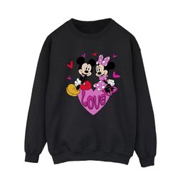 Disney - "Love Hearts" Sweatshirt f&uuml;r Damen (Schwarz)