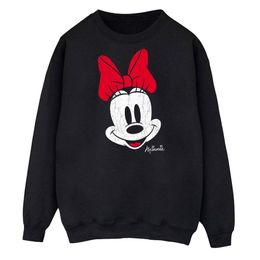 Disney Sweatshirt mit Minnie-Maus-Gesicht f&uuml;r Damen/Damen (Schwarz)