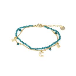 Luxenter Armband aus gr&uuml;nem Kristall mit 18 Karat Gelbgold-Finish &ndash; Ayora