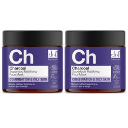 Dr. Botanicals Dr Botanicals Aktivkohle Superfood mattierende Gesichtsmaske 60 ml x 2 Duo-Pack