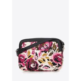 Wittchen Damen-Umh&auml;ngetasche aus Jacquard und Kunstleder, wei&szlig; und rosa