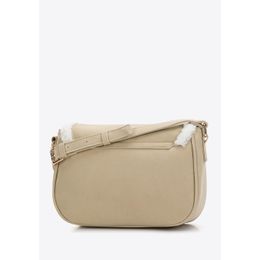 Wittchen Damen-Umh&auml;ngetasche mit Kunstfell, Grau-Beige, &Ouml;ko-Leder