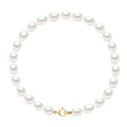 DIADEMA - Armband - Echte S&uuml;&szlig;wasserperlen - Wei&szlig; - Gelbgold