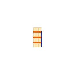 SCHULTE LAGERTECHNIK Schulte Palettenregal, Anbauregal, B 2786 x T 1100 x H 3000 mm, 4 Ebenen, Palettengewicht bis 800 kg, Feldlast 8720 kg, blau/orange