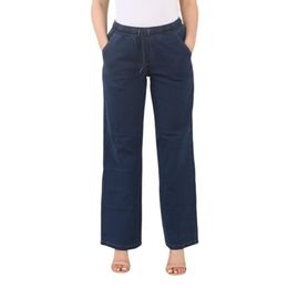 MYT Womens Elasticated High Waist Wide Leg Jeans in Blau