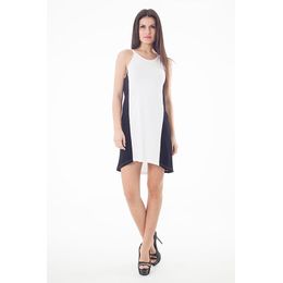 Zweifarbiges Kleid im Vokuhila-Schnitt