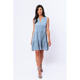 &Auml;rmelloses Hellblaues A-Linien-Kleid