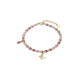 Luxenter Armband aus 925er Sterlingsilber und rosa lackiertem 18-kar&auml;tigem Gelbgold &ndash; Axelon