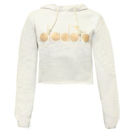 Diadora Cropped Womens White Hoodie