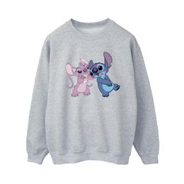 Disney Lilo & Stitch Kisses Sweatshirt f&uuml;r Damen/Damen (Sport grau)