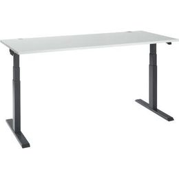 Sch&auml;fer Shop Sch&auml;fer Shop Select Schreibtisch ERGO-T 2.0, elektrisch h&ouml;henverstellbar, Rechteck, T-Fu&szlig;, B 1800 x T 800 x H 640-1300 mm, lichtgrau/anthrazit