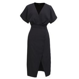 Asymmetrisches Kleid mit seitlichen Kn&ouml;pfen und Kreuzherzen