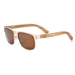 Earth Wood Troon Polarisierte Sonnenbrille - Zebra/Braun