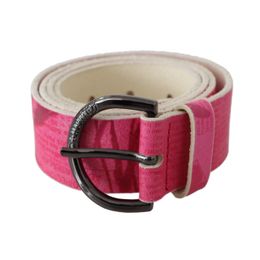 John Galliano Pink Leather Letter-Logo Design Rundschnallen-G&uuml;rtel