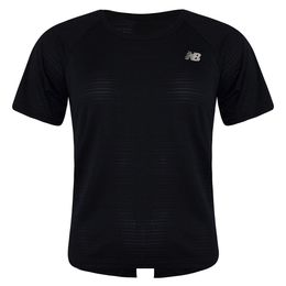 New Balance Neues Gleichgewicht Kurzarm schwarzer runder Nacken Gesamtleistung T-Shirt WT03154 Bk