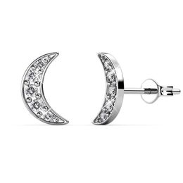 Halbmond-Ohrringe - Silber und Kristall