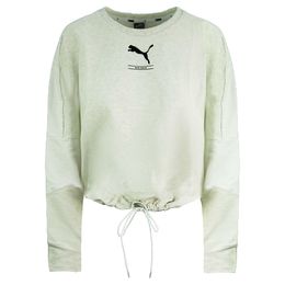 Puma entspannte Passform Nu-Tility Crewneck Langarm Wei&szlig;e Frauen Sweatshirt 581378 19