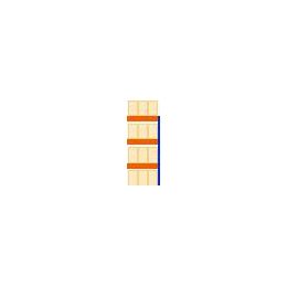 SCHULTE LAGERTECHNIK Schulte Palettenregal, Anbauregal, B 2786 x T 1100 x H 3000 mm, 4 Ebenen, Palettengewicht bis 1000 kg, Feldlast 9000 kg, blau/orange