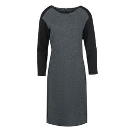 Gerades graues Kleid mit schwarzem Detail