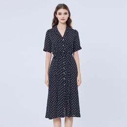 Hemd-Kleid mit Retro-Druck
