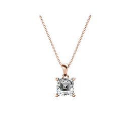 Einfacher quadratischer Anh&auml;nger - Rose Gold und Kristall