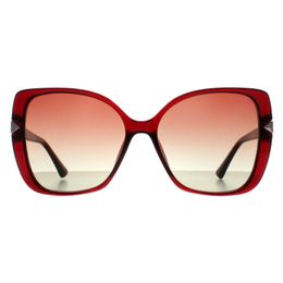 Guess Butterfly Womens Gl&auml;nzend Bordeaux Braun Farbverlauf GU7820