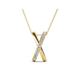 X Duo-Anh&auml;nger - Gold und Kristall