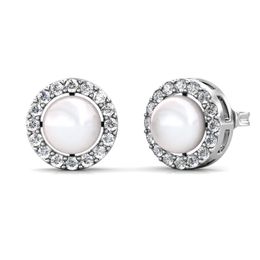 Circlet Perlenohrringe - Silber und Kristall