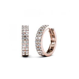 Glamour-Ohrringe - Ros&eacute;gold und Kristall
