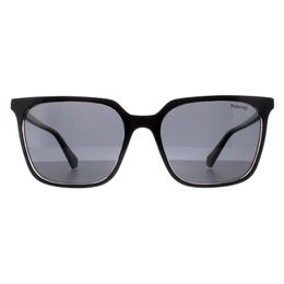 Polaroid Rectangle Womens Schwarz Kristall Grau Polarisiert PLD 4163/S