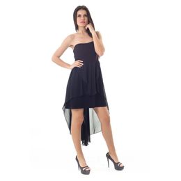 Tr&auml;gerloses durchsichtiges, hochgeschlossenes Kleid