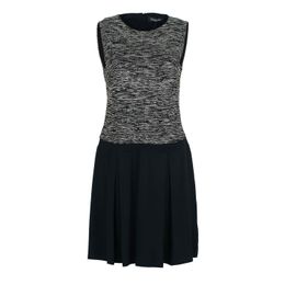 &Auml;rmelloses Strickkleid mit einfarbigem Detail