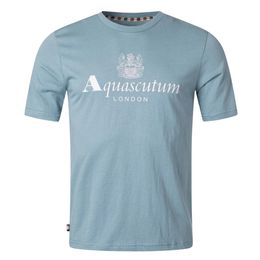 Aquascutum Active - Blaues T-Shirt mit gro&szlig;em Logo