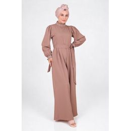 Perlen Detailed Jumpsuit-Kleid Nerz