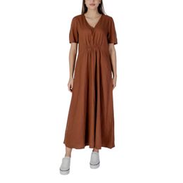 B.Young V-Ausschnitt Kurzarm Maxikleid