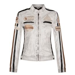 Damen-Lederjacke mit Biker-Rennabzeichen-Agadir