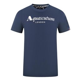 Aquascutum London Markenlogo Marineblau T-Shirt